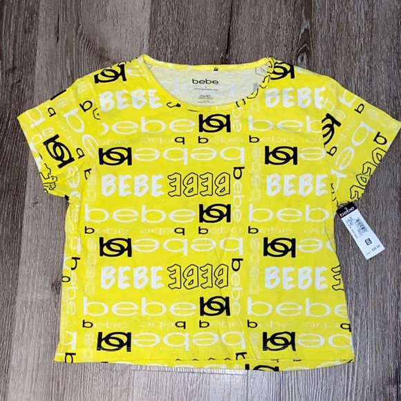 bebe | Tops | Yellow And Black Bebe Shirt | Poshmark